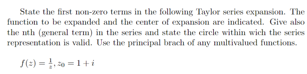 Solved State the first non-zero terms in the following | Chegg.com