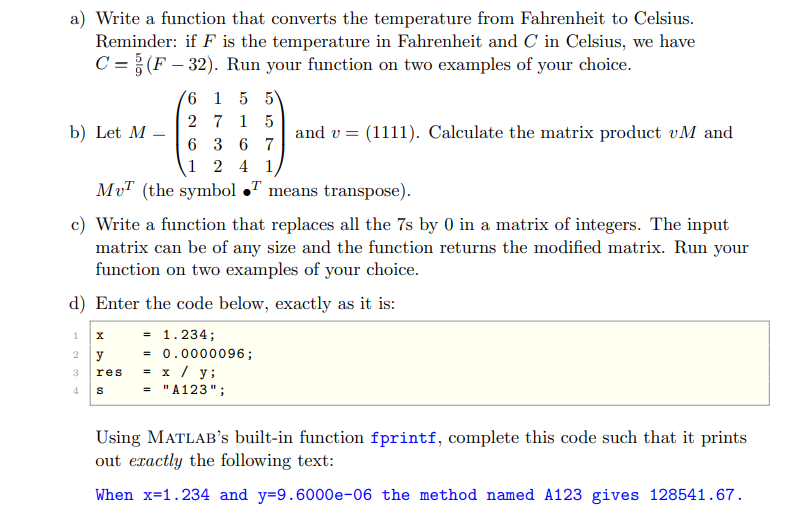 Solved Using Matlab 1 This Exercise Is Composed Of A Mixed 