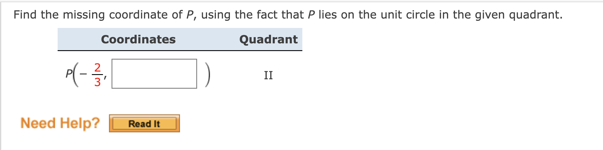 Solved Find the missing coordinate of P, ﻿using the fact | Chegg.com