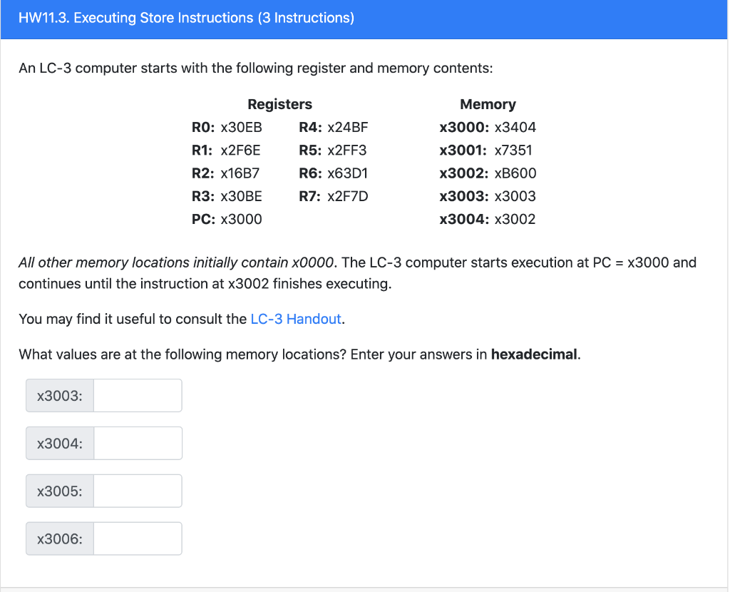 Solved An LC-3 computer starts with the following register | Chegg.com