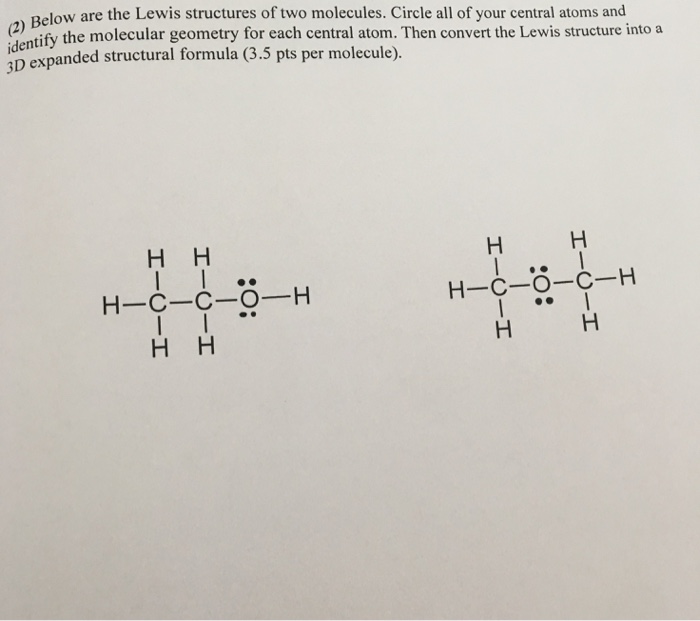 Solved Below are the Lewis structures of two molecules. | Chegg.com