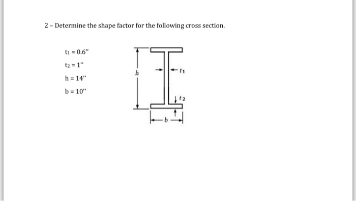 Solved 2-Determine the shape factor for the following cross | Chegg.com