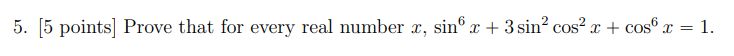 Solved 5. [5 points) Prove that for every real number x, | Chegg.com