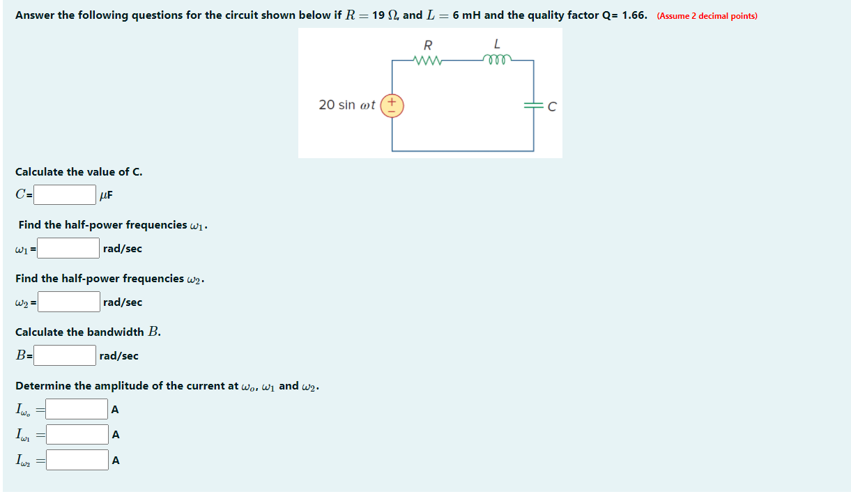 Solved Answer the following questions for the circuit shown | Chegg.com