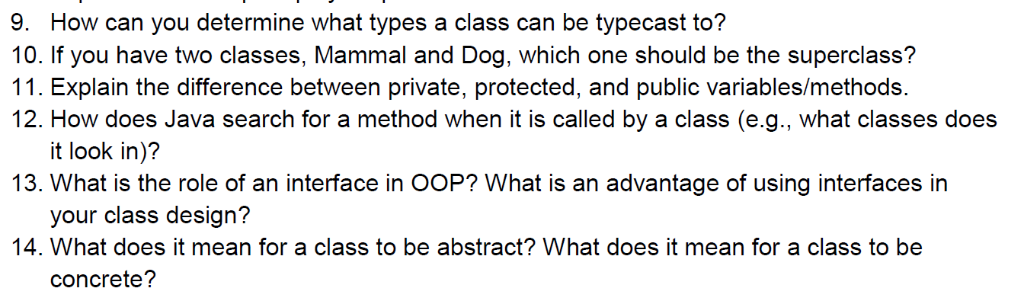 Solved 9. How can you determine what types a class can be | Chegg.com