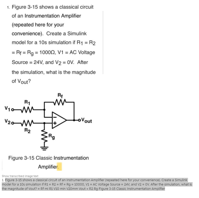 Solved 1. Figure 3-15 shows a classical circuit of an | Chegg.com