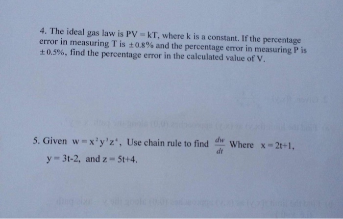 Solved The ideal gas law is PV = kT, where k is a constant. | Chegg.com