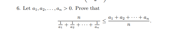 [Solved]: Let a1,a2,,an>0. Prove that a11+a21++an1nna1+a