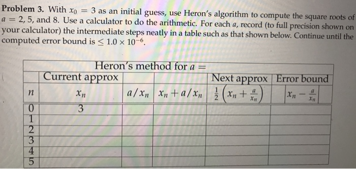 Solved Problem 3, With Xo = 3 as an initial guess, use | Chegg.com