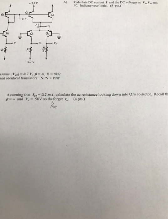 Solved A Calculate Dc Current I And The Dc Voltages At V V