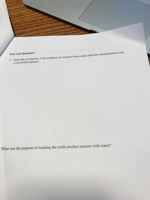 Solved Post Lab Questions: Draw the mechanism of the | Chegg.com