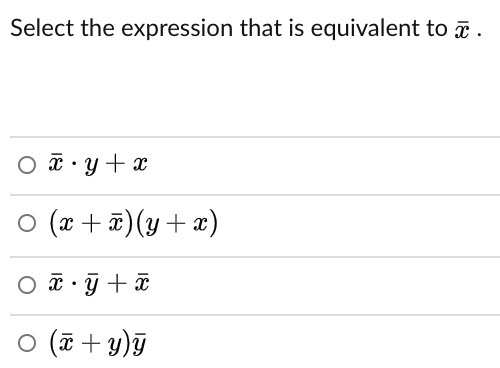 Solved Select The Boolean Expression That Is Equivalent To 5792