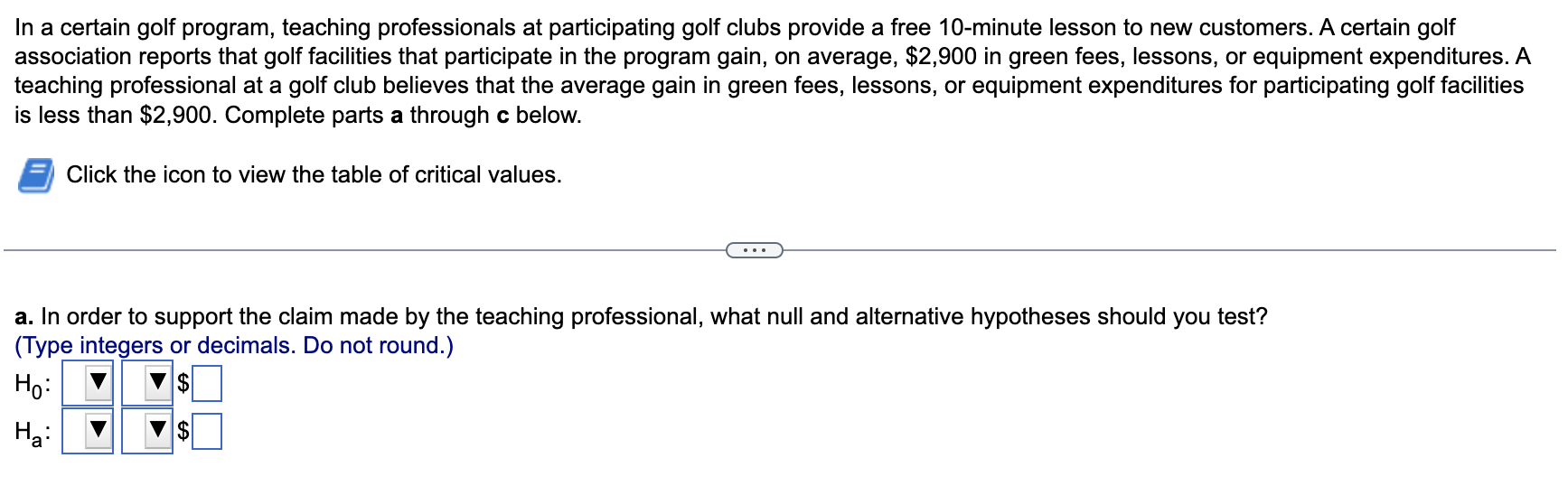 Solved In a certain golf program, teaching professionals at | Chegg.com