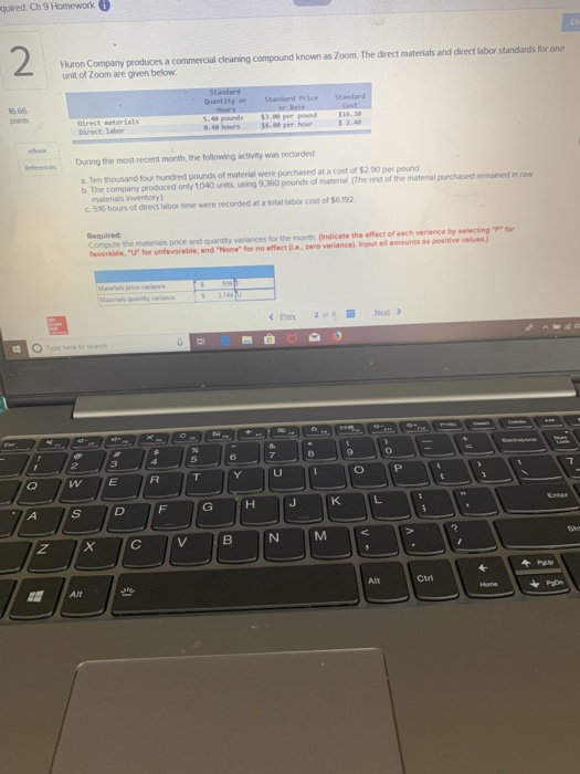 Solved quired Ch 9 Homework Huron Compamy produces a | Chegg.com