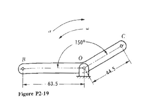 Solved 2-19 In Fig. P2-19, co = 100 r/min and α-90 rad/s. | Chegg.com