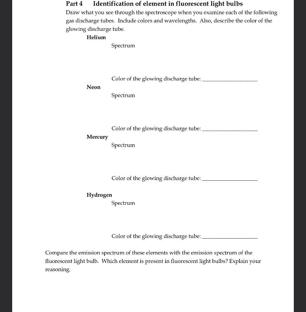 Solved Data and Questions Flame tests for known elements | Chegg.com