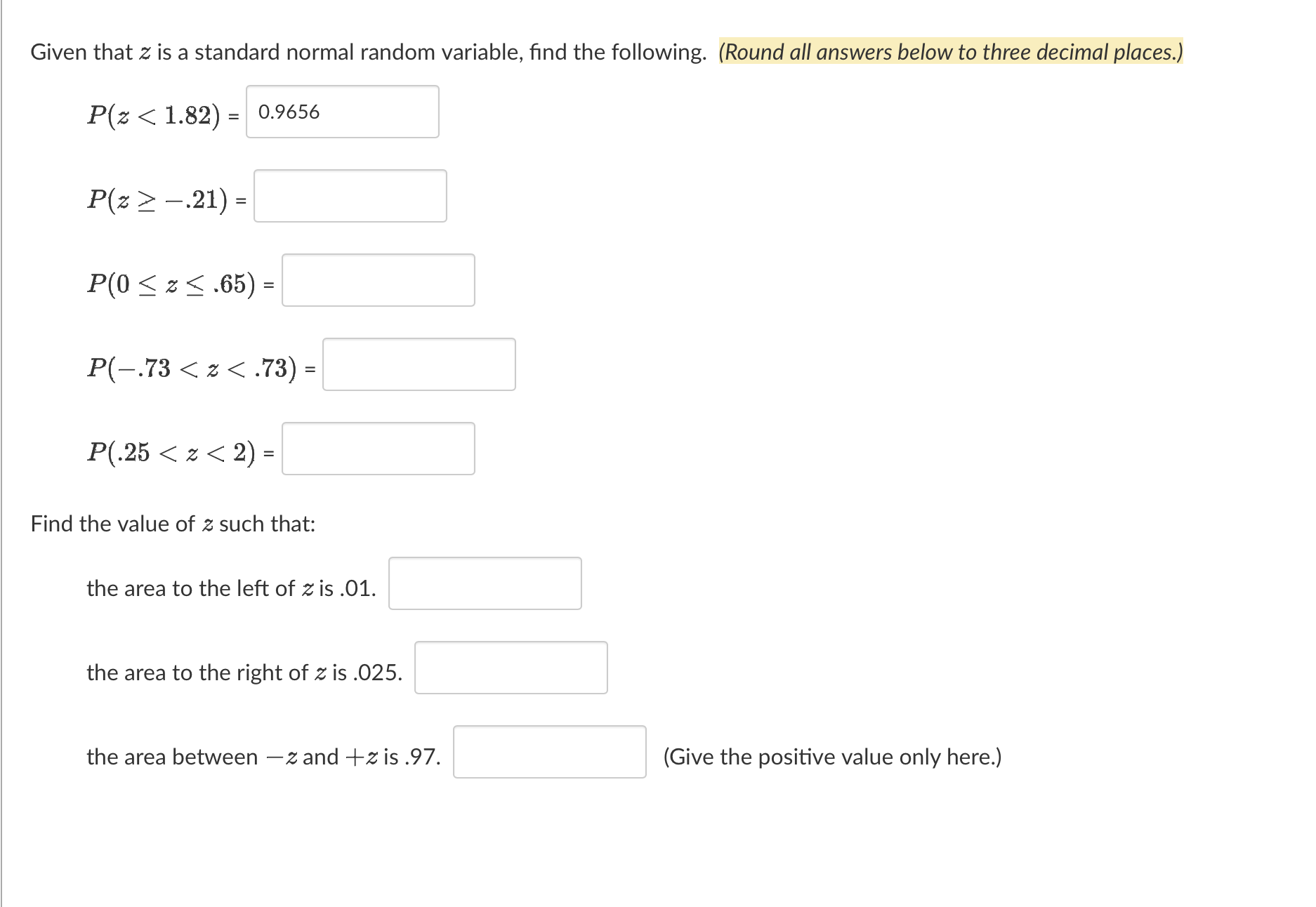 Solved Given That Z Is A Standard Normal Random Variable 6976