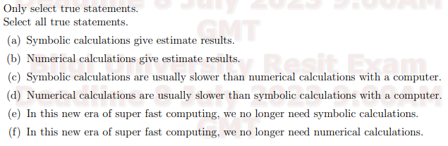 Solved Only select true statements. Select all true | Chegg.com