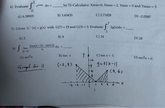 Solved 2 by TI-Calculator: Xmin=0 Xmax = 2, Ymin = 0 and | Chegg.com