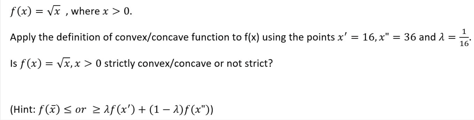Solved f(x)=x, where x>0 Apply the definition of | Chegg.com