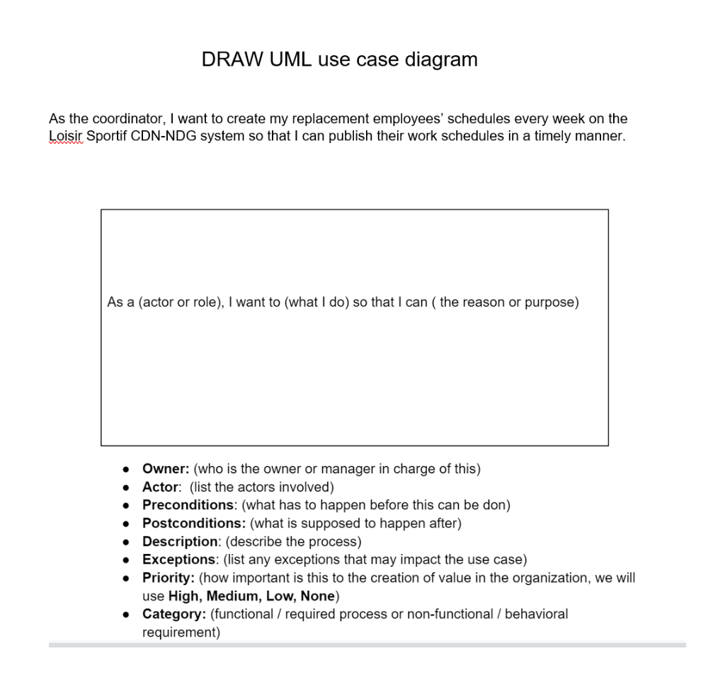 DRAW UML use case diagram As the coordinator, I want | Chegg.com