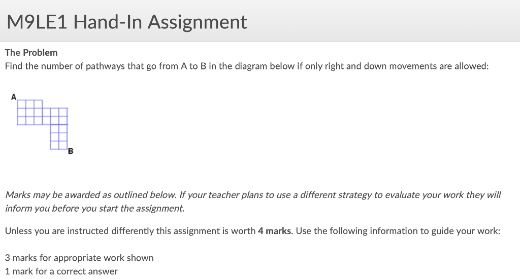 Solved M9LE1 Hand-In Assignment The Problem Find the number | Chegg.com