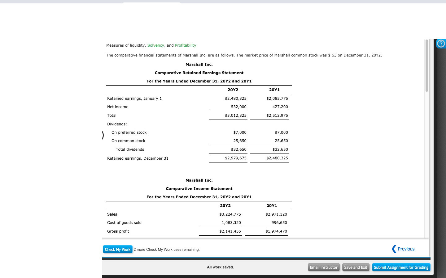Solved Measures of liquidity, Solvency, and Profitability | Chegg.com