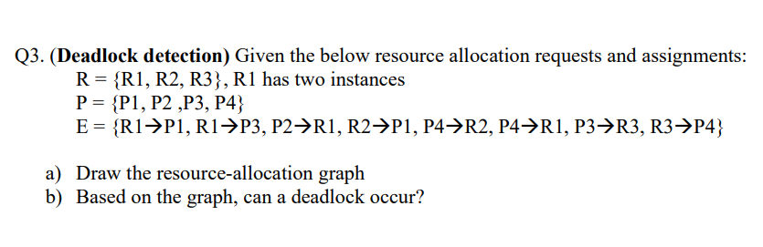Solved Q2. (Deadlock preventing) In the class we talked | Chegg.com