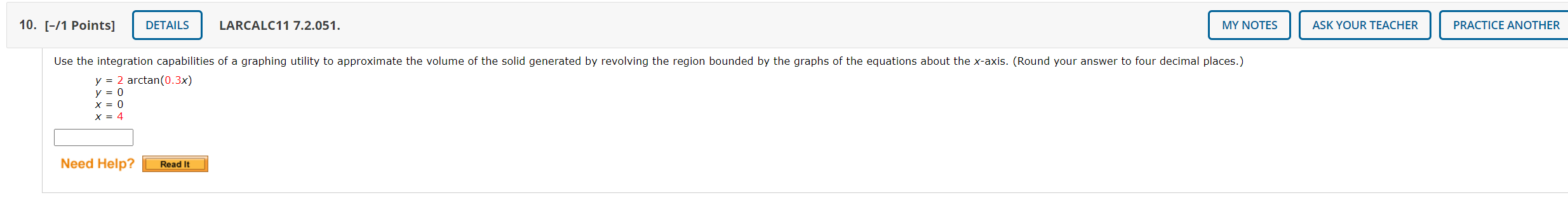 Solved ASK YOUR TEACHER PRACTICE ANOTHER 10. [-/1 Points] | Chegg.com