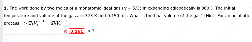 Solved 1. The work done by two moles of a monatomic ideal | Chegg.com