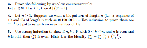Solved 3 Prove The Following By Smallest Counterexample 