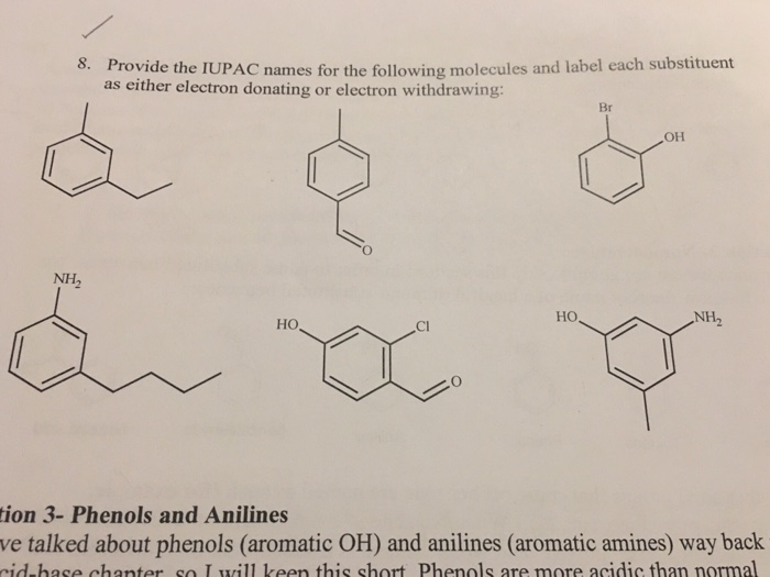 Solved ?? Benzene Toluene Phenol Aniline benzaldehyde | Chegg.com