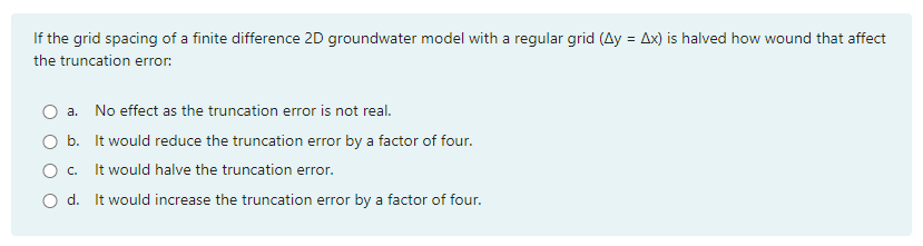 Solved If the grid spacing of a finite difference 2D | Chegg.com