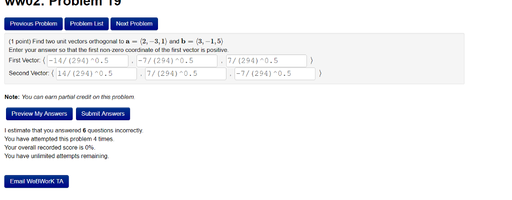 Solved Previous Problem Problem List Next Problem (1 point) | Chegg.com