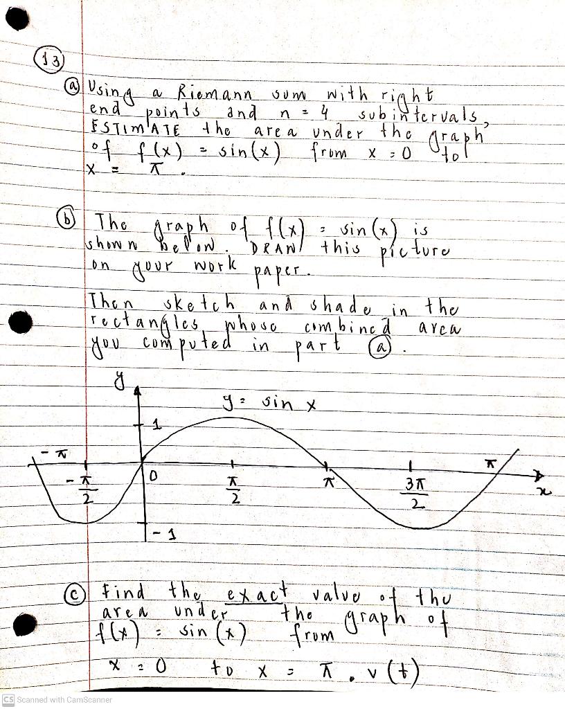 Solved Using n? a Riemann som with right end points and 4. | Chegg.com