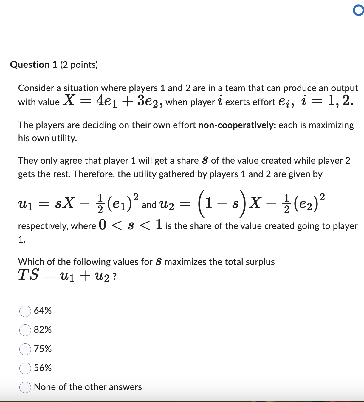 Solved Question 1 (2 points)Consider a situation where | Chegg.com Solved Question 1 (2 points)Consider a situation where | Chegg.com