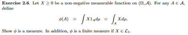 Solved Exercise 2.6. Let X≥0 be a non-negative measurable | Chegg.com