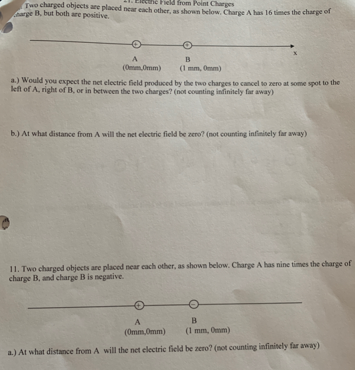 Solved Two charged objects are placed near each other, as | Chegg.com