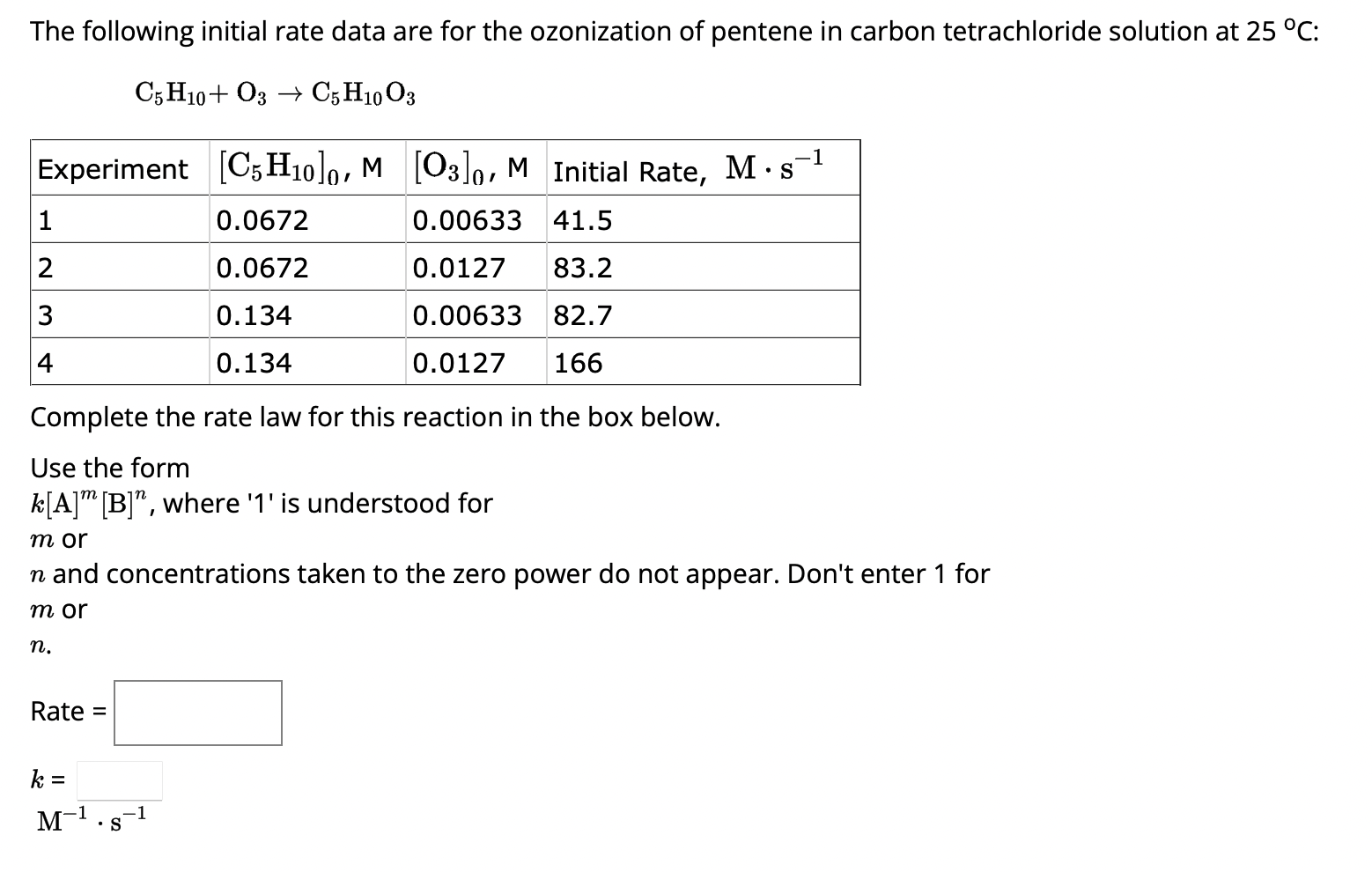 Solved The following initial rate data are for the | Chegg.com