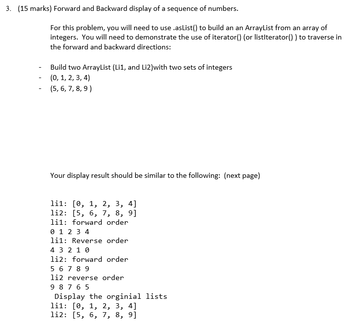 Solved 3. (15 marks) Forward and Backward display of a | Chegg.com