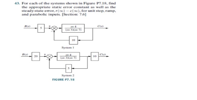 Solved 3 For each of the systems shown in Figure P7.18, find | Chegg.com