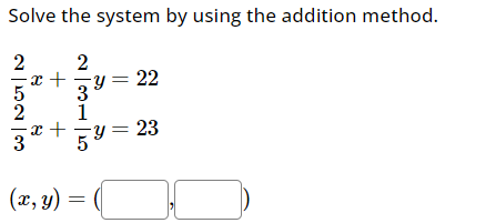 Solved Please solve the system by using the addition method. | Chegg.com