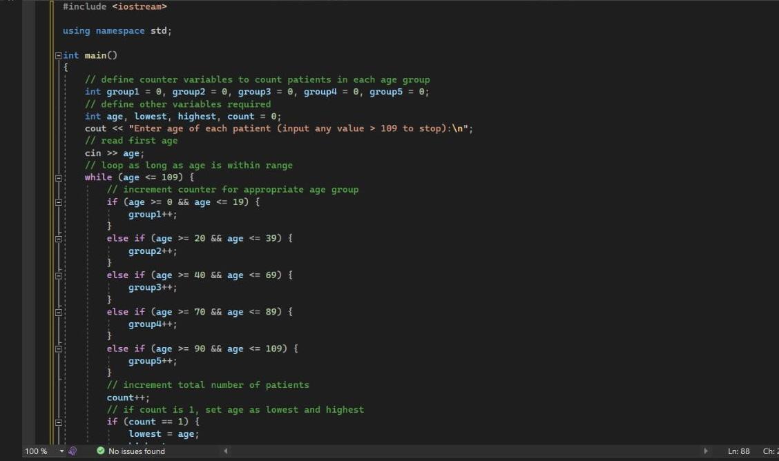 Solved In this program the histogram shows each age group | Chegg.com