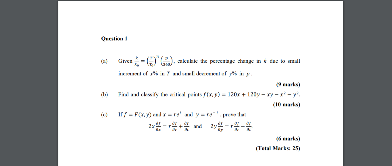 Solved Question 1 (a) Given = (5)” (3.0), calculate the | Chegg.com