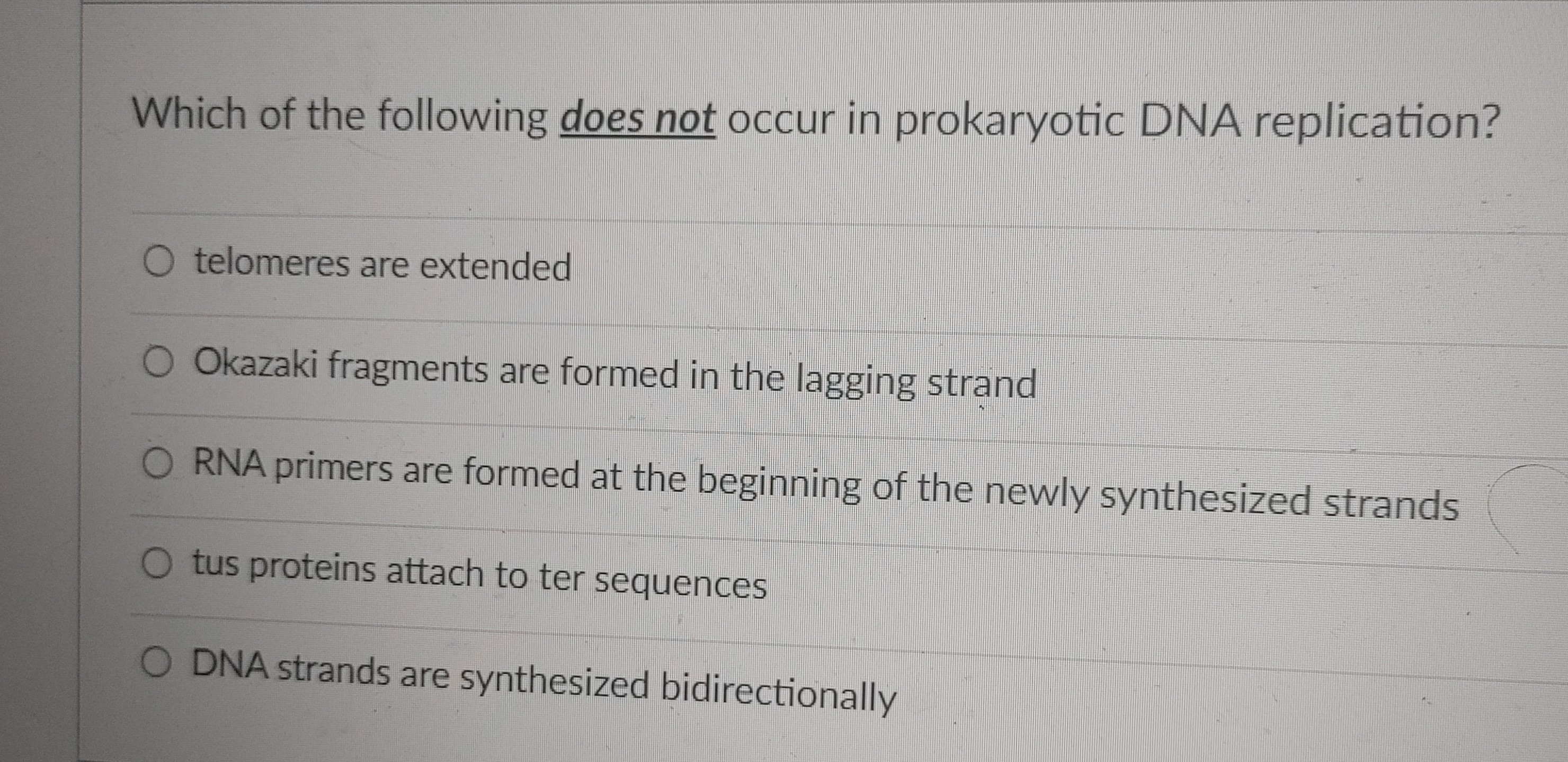 Solved Which of the following does not occur in prokaryotic | Chegg.com