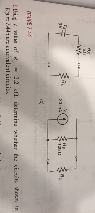 Solved Rs 1 k2 Rs 100 Ω L 80 mA RL FIGURE 7.44 8. Using a | Chegg.com