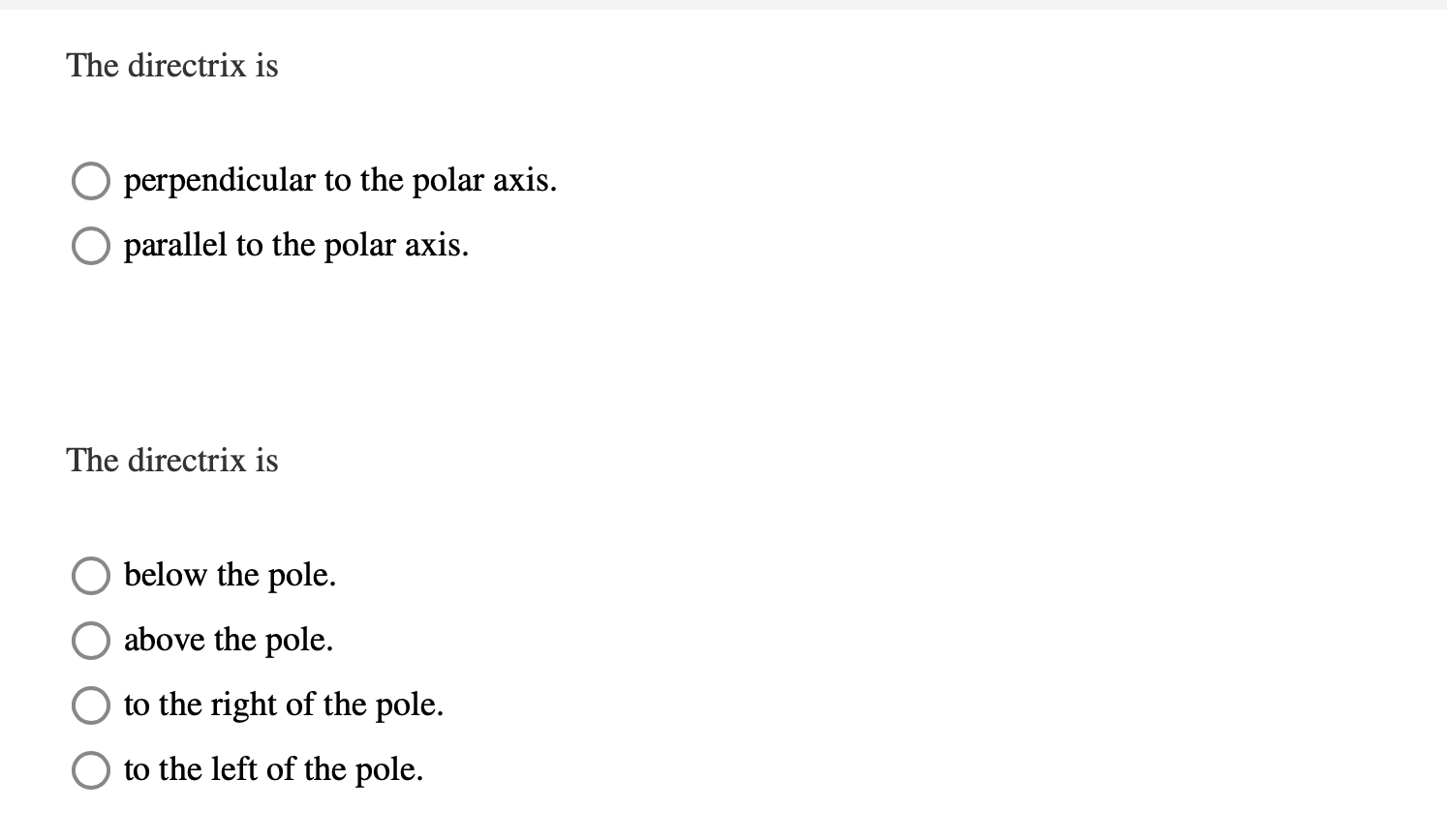 Solved Identify The Type Of The Conic R 4 Cos θ 3 The