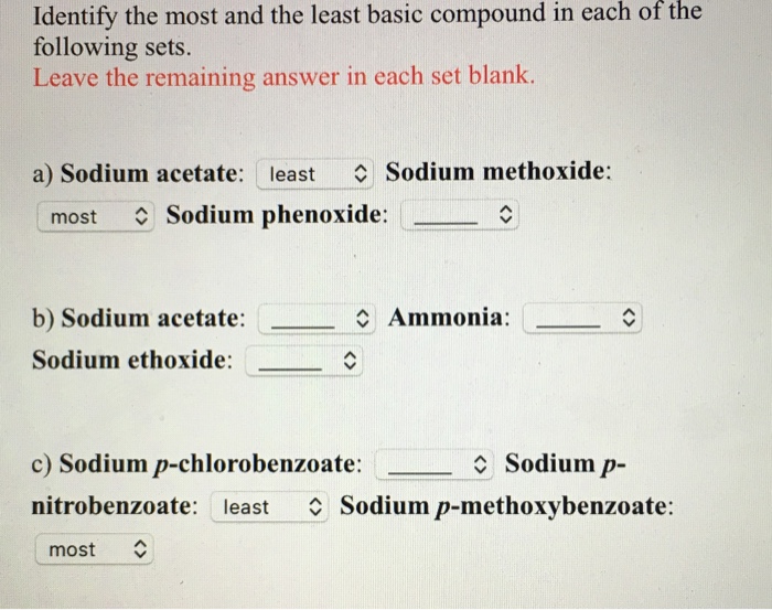 Solved Identify the most and the least acidic compound in | Chegg.com
