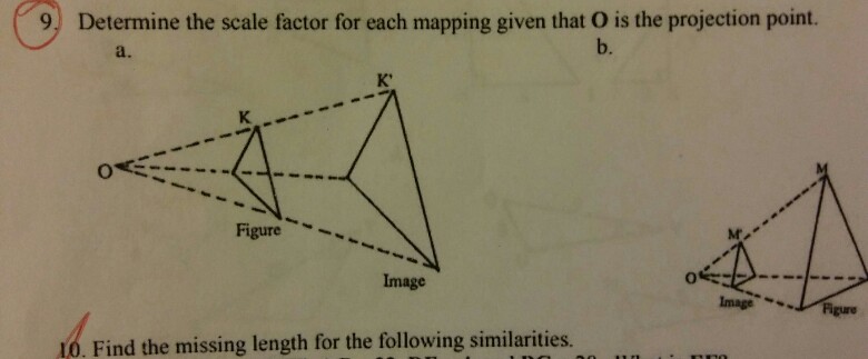 Solved 9) Determine the scale factor for each mapping given | Chegg.com