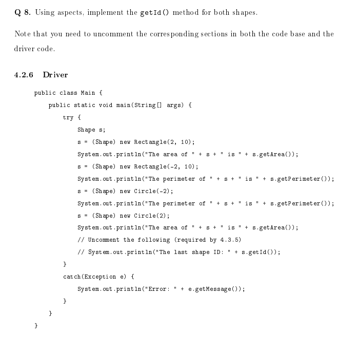 Aspect Oriented Programming with Aspect J Consider | Chegg.com